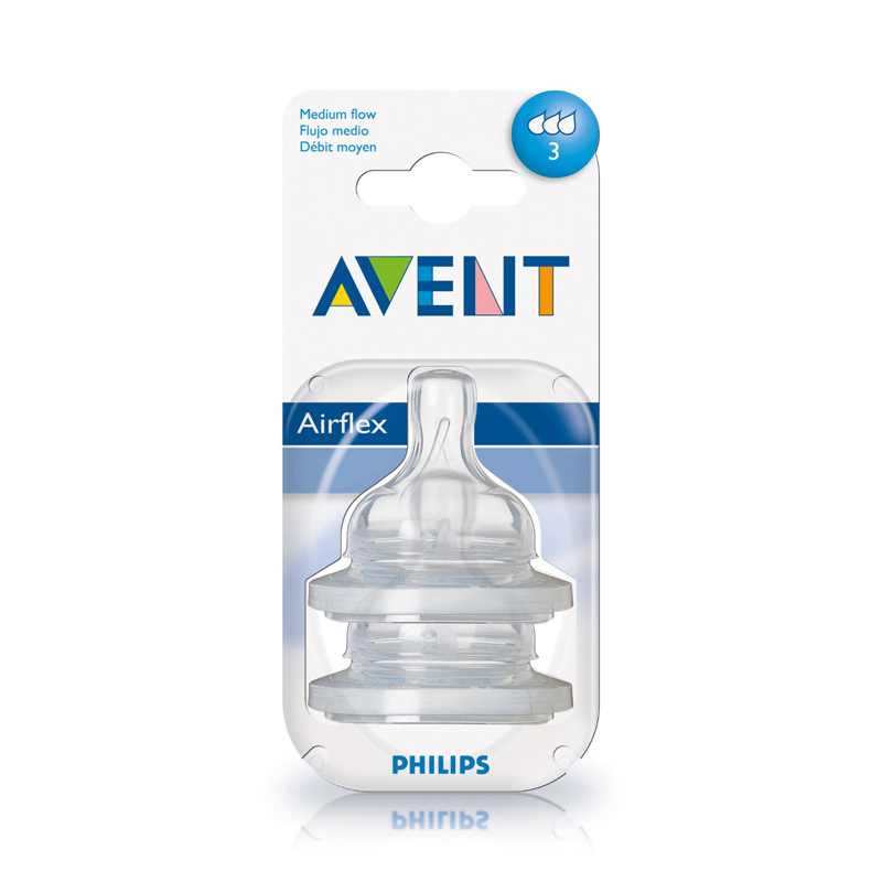 Philips-Avent θηλή Airflex 3M+, σετ των 2 (SCF633-27)